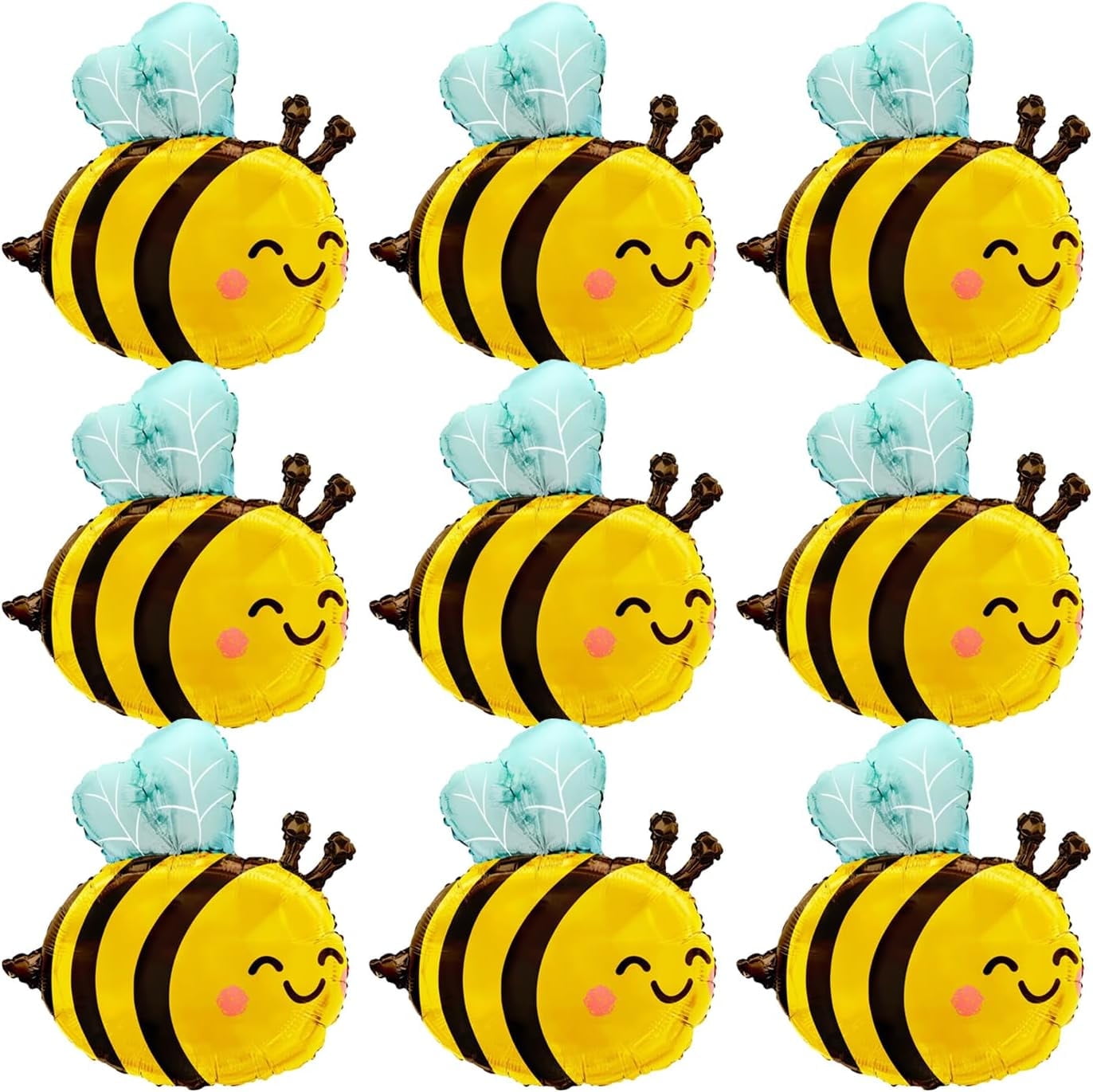 Finypa Cute Smile Face Bee Balloons Lovely Woodland Honeybee Balloons ...