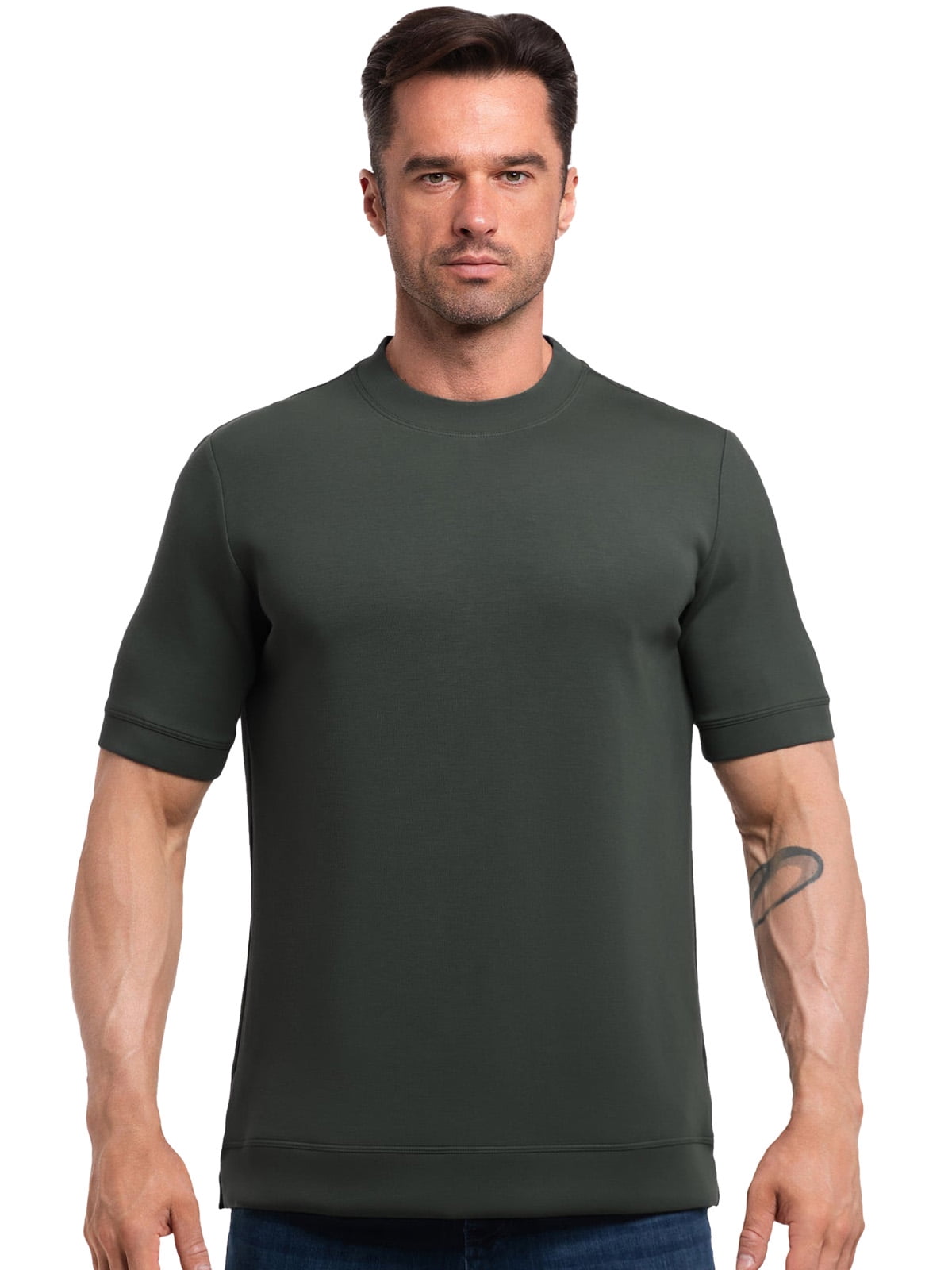 Fioboc Mens Shirts Crew Neck Classical Modal Blend Short Sleeve Tee ...