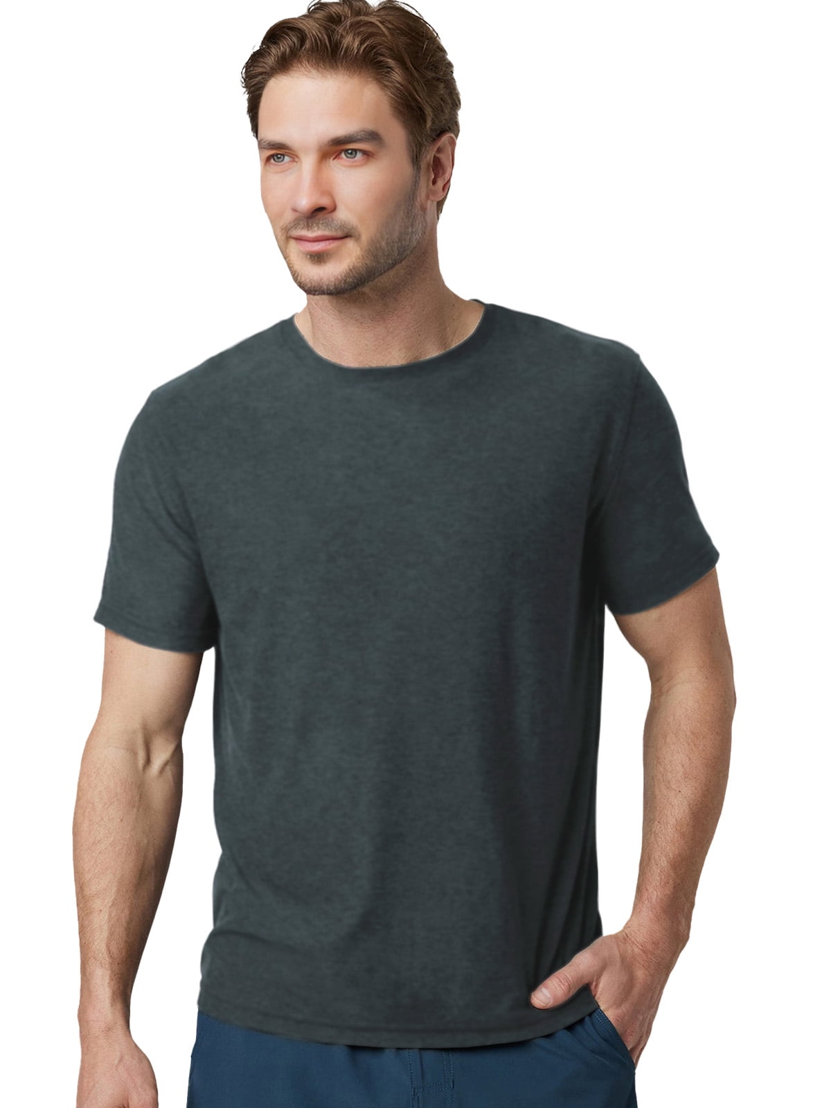 Fioboc Velou Ultra Soft Premium Shirts for Men Crewneck Tee with Short ...