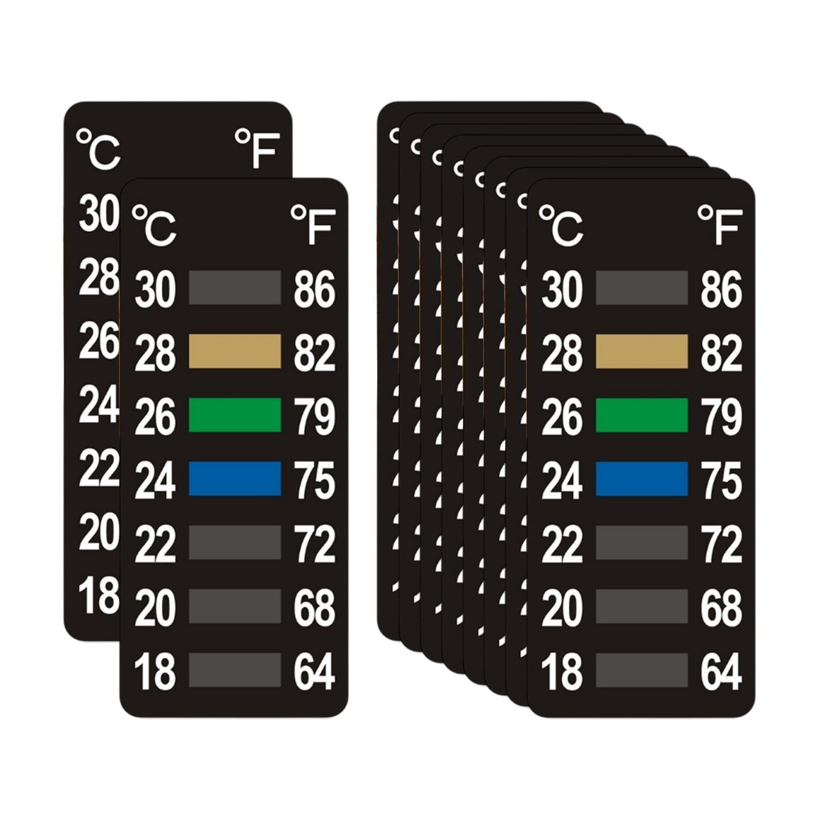 Fiocias 10 Pieces Temperature Strips Temperature Indicator Thermometer ...