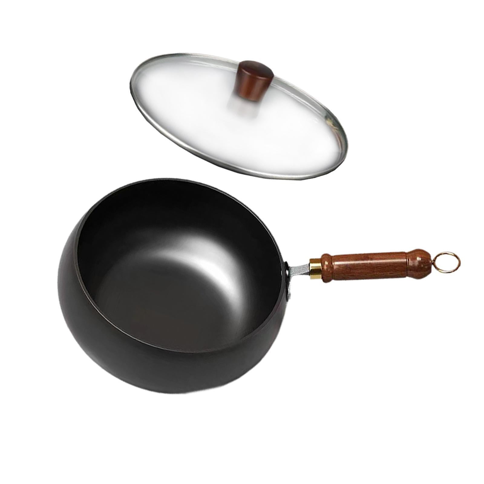 Fiocias 11 Inch Bok Pan Chinese Cooking Bok Gas Cookware Coated Wooden ...