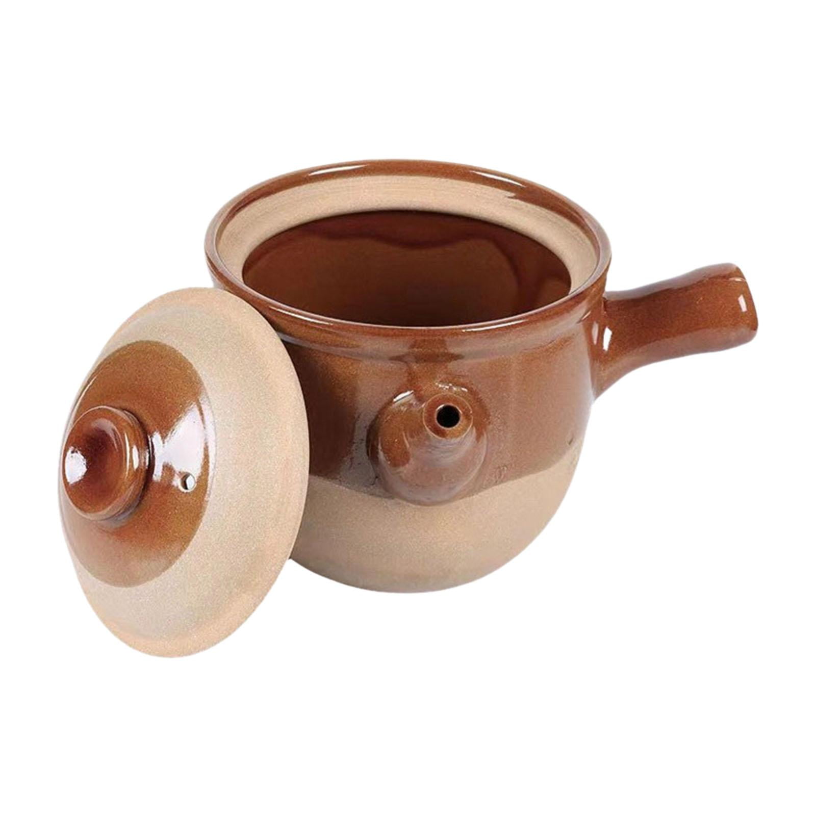 Fiocias Casserole Clay Pot Herbal Cooking 2L Ceramic Teapot with Lid ...