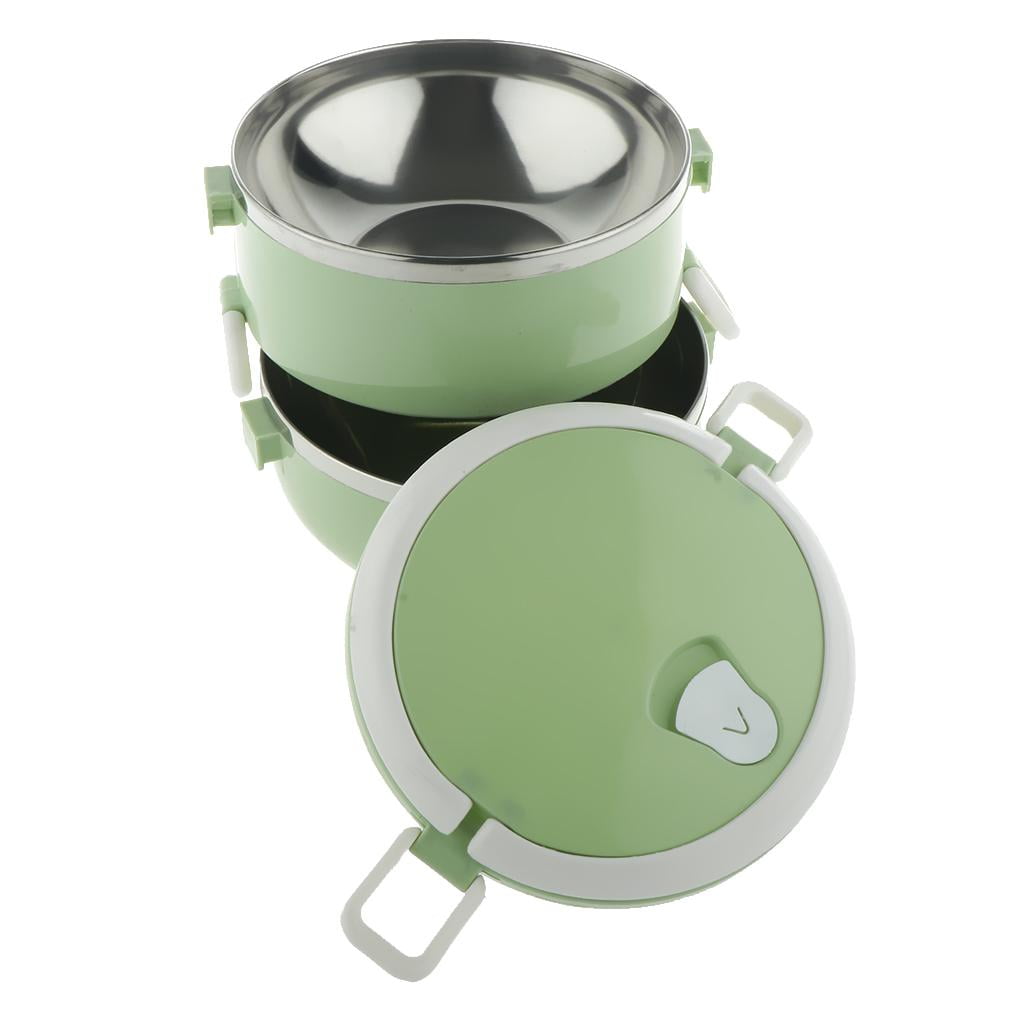 Fiocias Stainless Steel Thermal Lunch Box Portable Tiffin Bento Box 2 ...