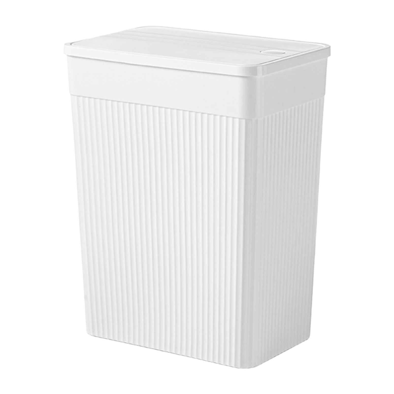 Fiocias Trash Can with Lid Rubbish Bin with Press Top Lid Decorative ...