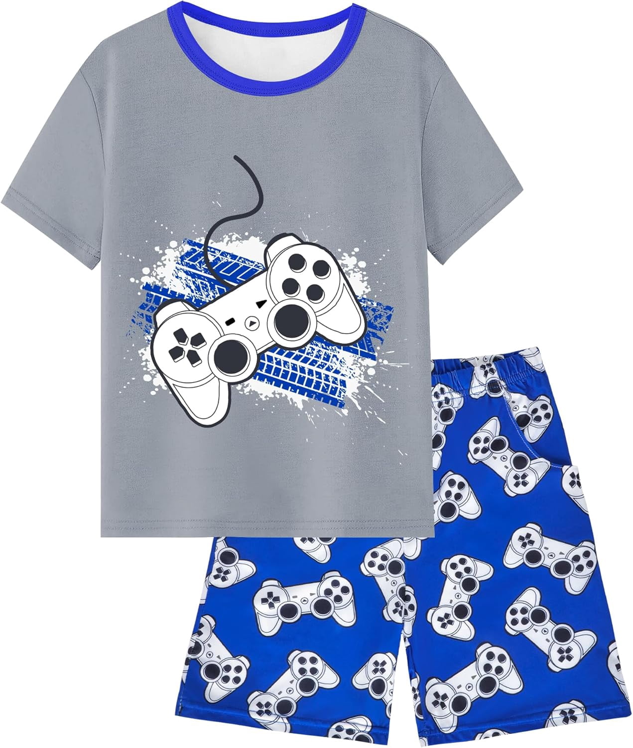 Fiodrimy Boys Pajamas Big Boys Summer Short Sleeve PJ Set Kid Sleepwear ...