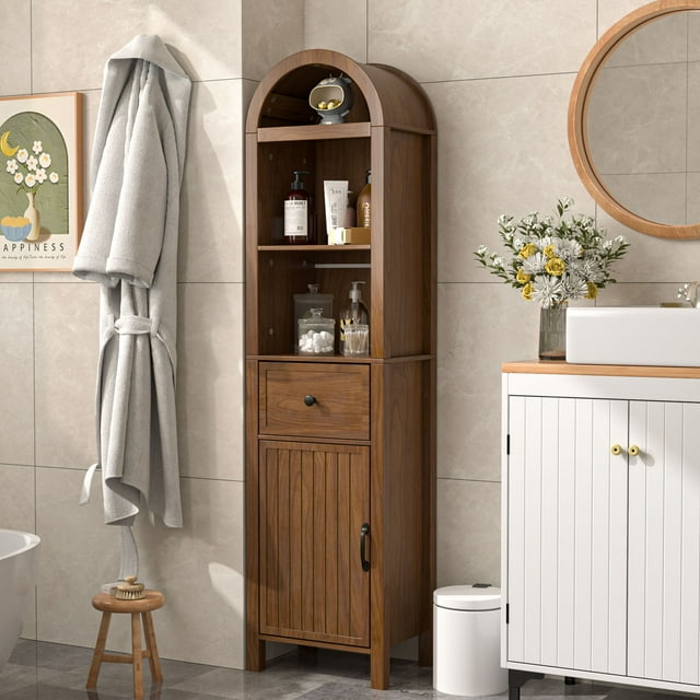 Fiogmub Tall Bathroom Storage Cabinets with Doors and Shelves, Narrow ...