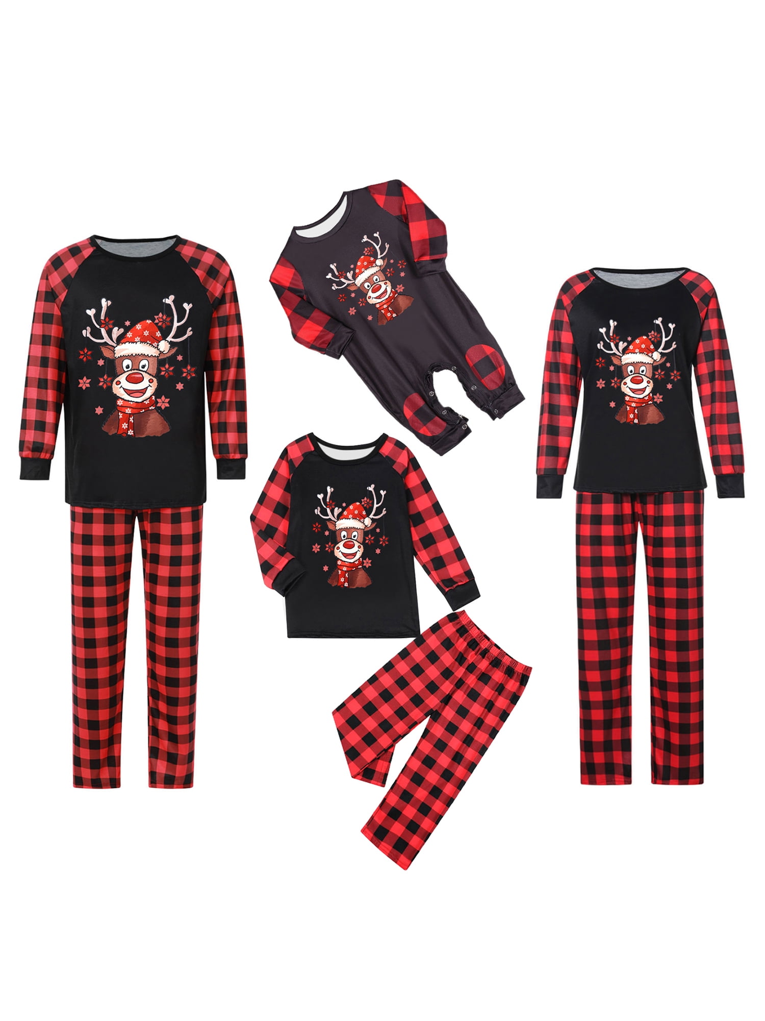 Fiomva 2023 Family Christmas Pjs Matching Sets Christmas Pajamas Long ...