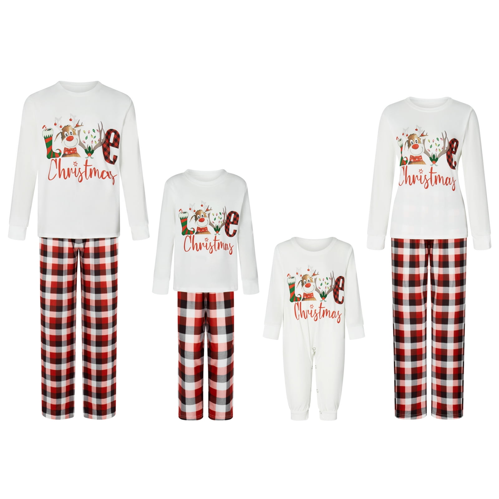 Fiomva Christmas Family Matching Pajamas PJs Set Dad Mum Kids Baby Xmas ...