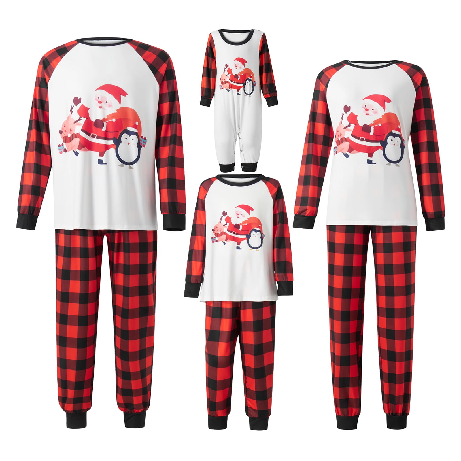 Fiomva Christmas Family Matching Pajamas PJs Set Dad Mum Kids Baby Xmas ...
