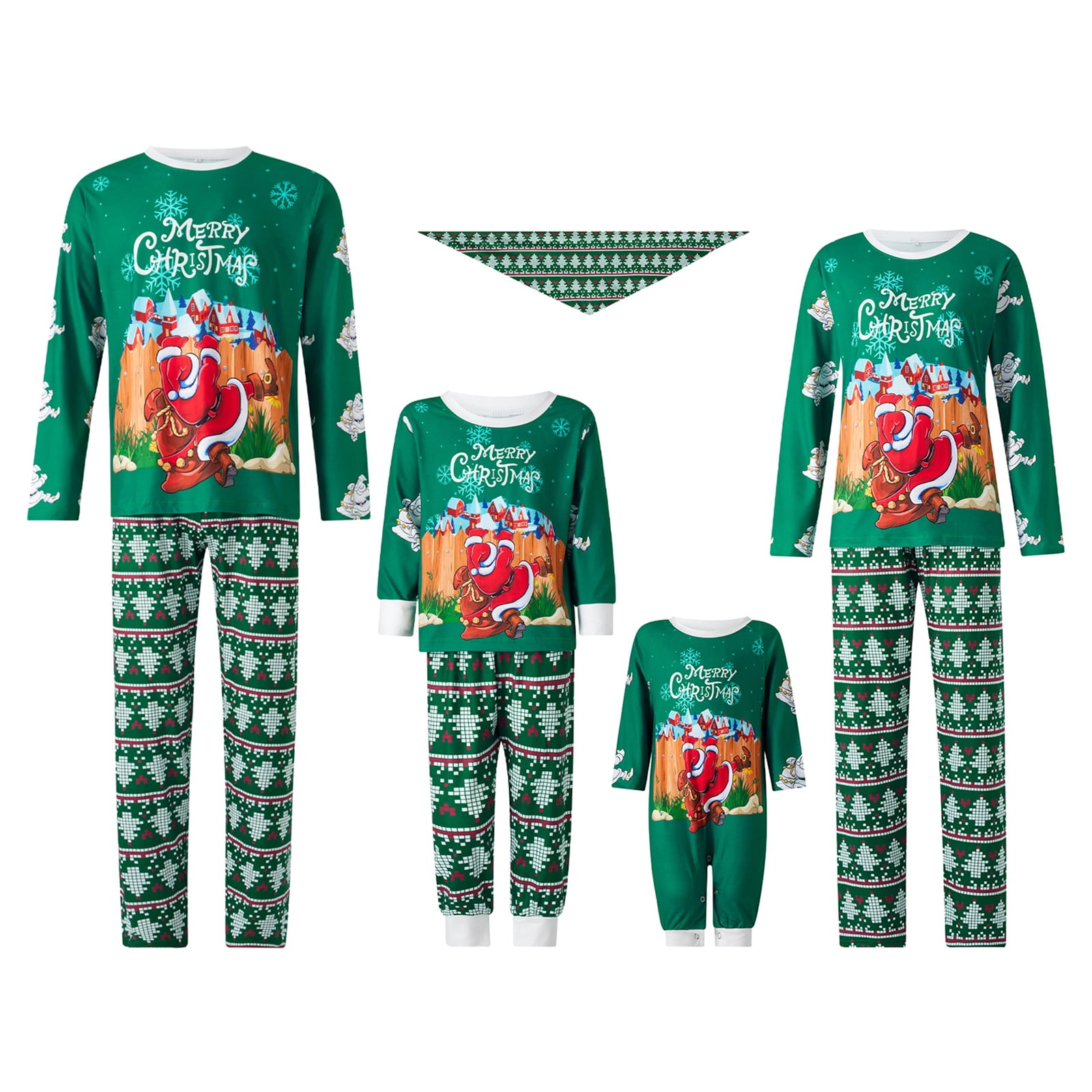 Fiomva Holiday Family Matching Pajamas Christmas Pjs Set Long Sleeve ...