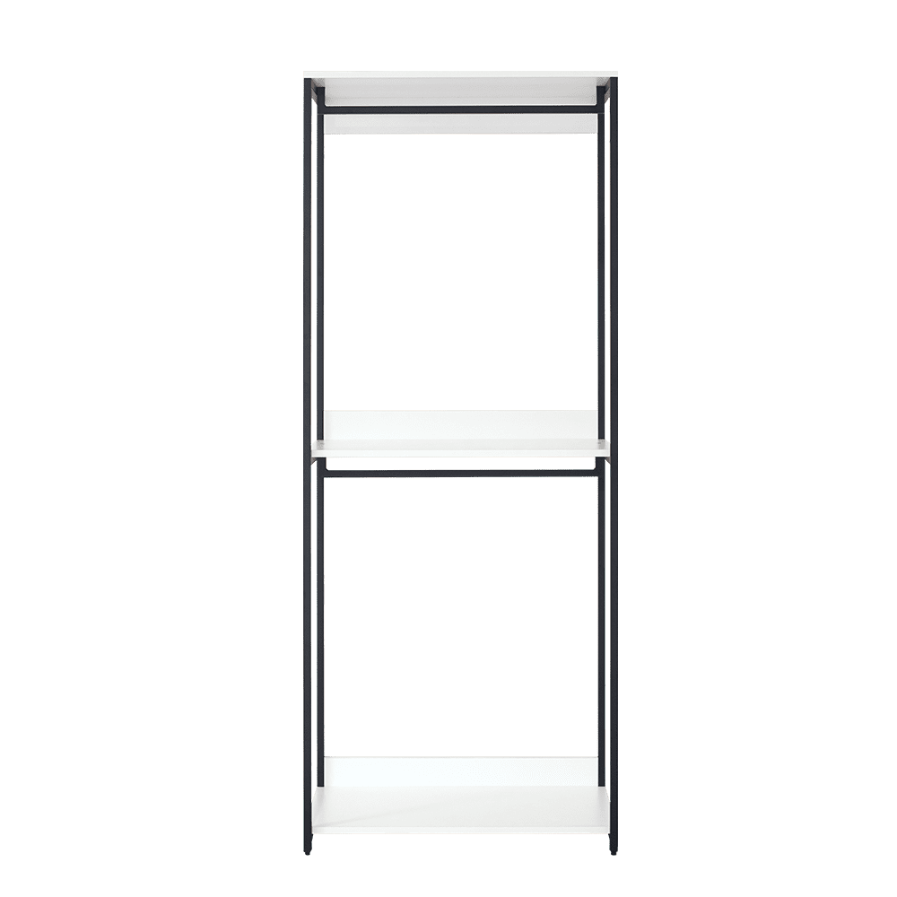 Fiona 32" White Wood and Metal Walk-in Closet with Extra Deep Shelf ...