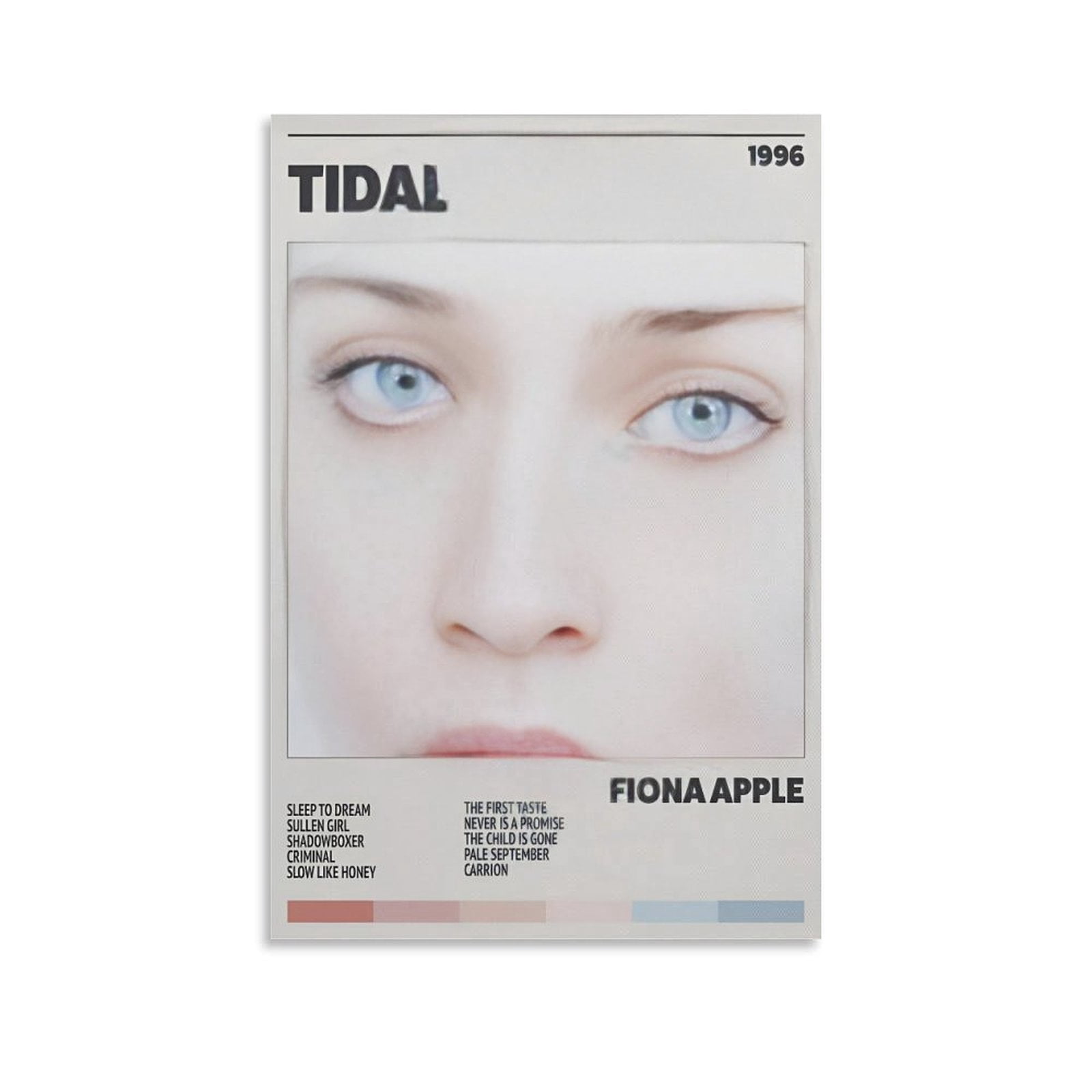 Fiona Apple TIDAL 1996 Poster 3 Canvas Art Poster and Wall Art Picture ...