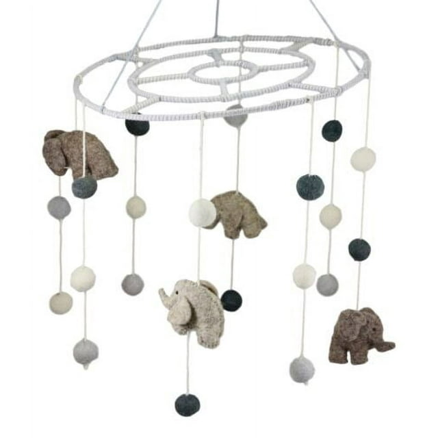 Fiona Walker England Handmade Organic Safari Elephant Nursery Mobile ...