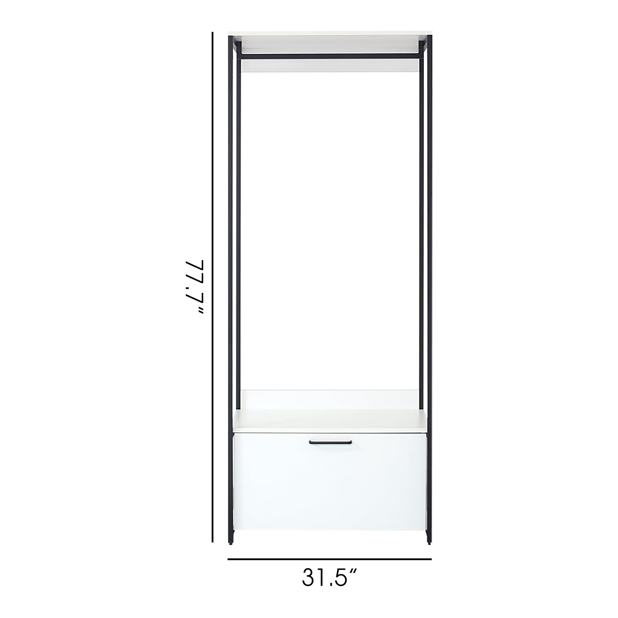 Fiona Wood and Metal Walk-in Closet with One Drawer On-Site RR ...