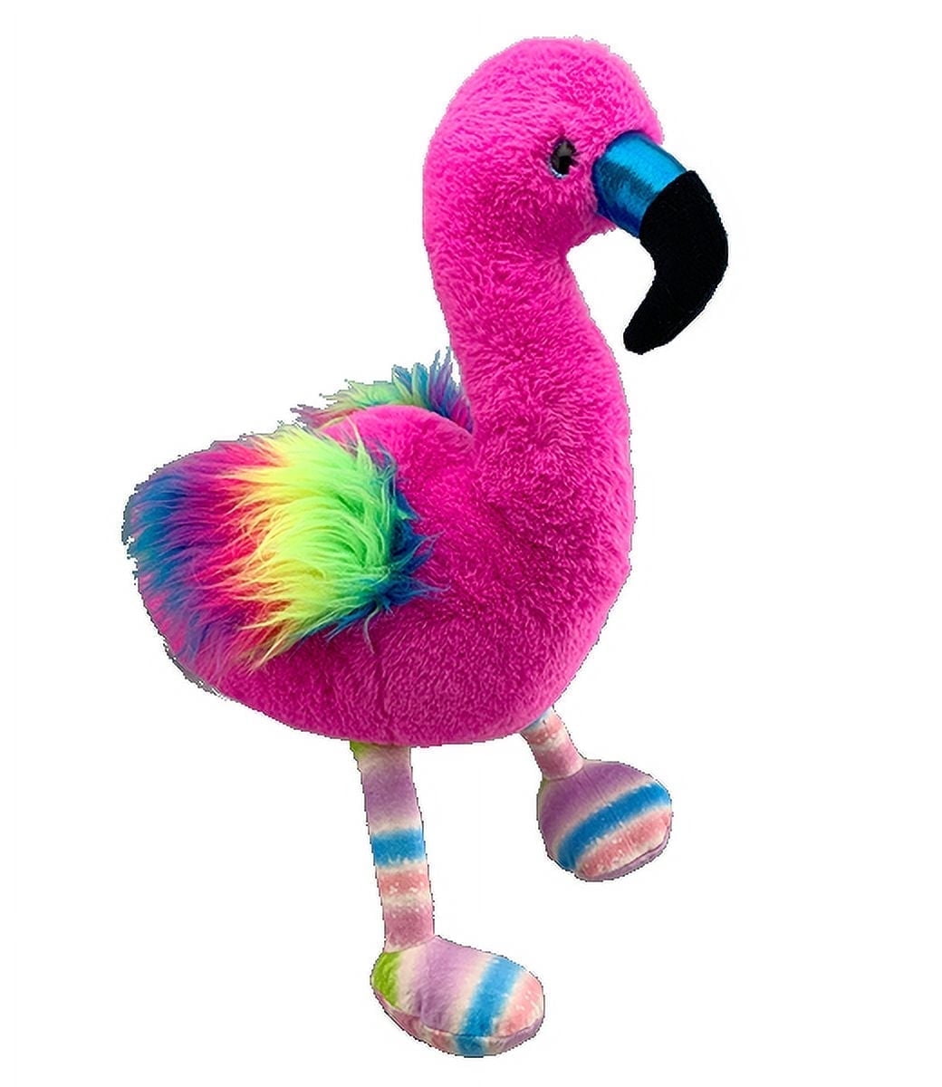 Fiona the Flamingo 16-Inch Stuffed Toy - W/a funky rainbow wings ...