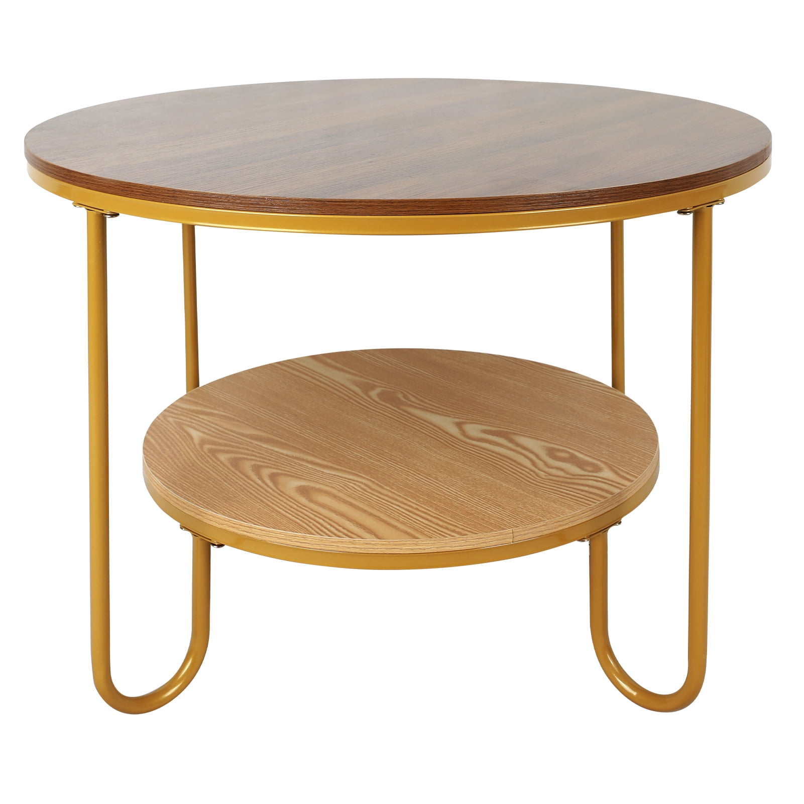 Fionafurn 15.7" Round Modern Side Accent, End Table with Metal Legs and ...