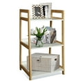 Fionafurn 3 Tier Ladder Bookshelf, Wood Open Display Shelf Storage ...