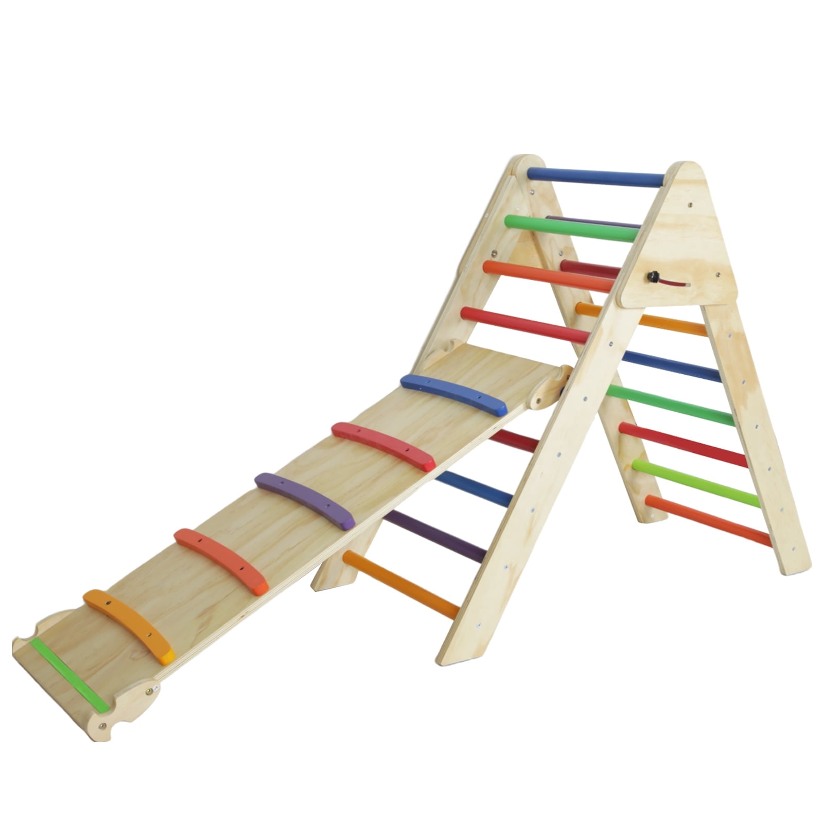 Fionafurn 3-in-1 Toddlers Triangle Climbing Set, Folding with Climbing ...