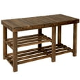 Fionafurn Solid Wood Shoe Bench, 3-Tier Storage Rack with Seating for ...