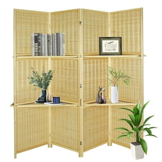 Oriental Furniture 7 Ft Tall Jute Shoji Screen, Natural, 4 panel ...