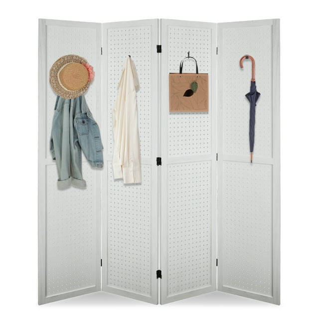 Fionafurn 4 Panel Room Divider,Wooden Folding Privacy Screens Room ...