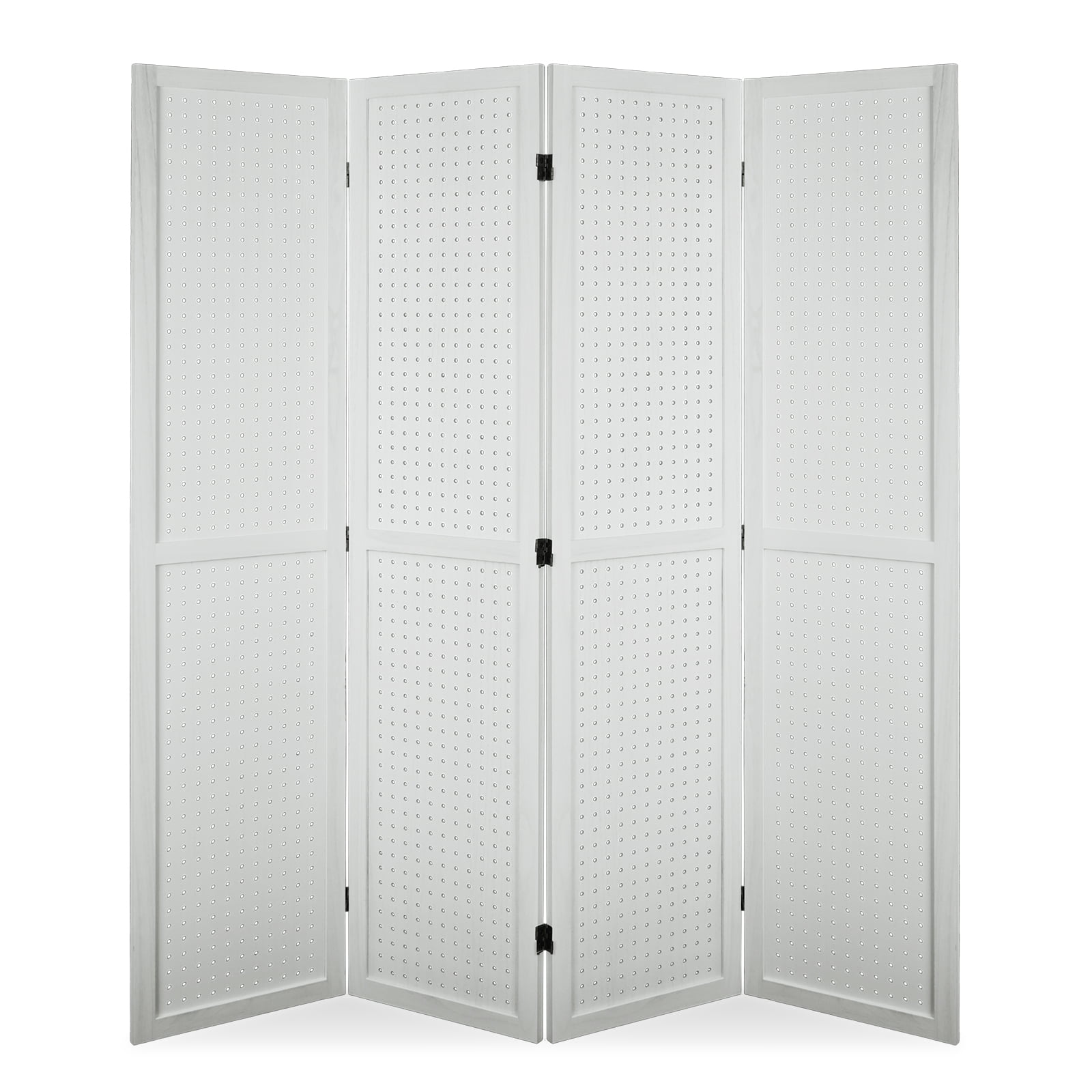 Fionafurn 4 Panel Room Divider, Wooden Folding Privacy pegboard display ...