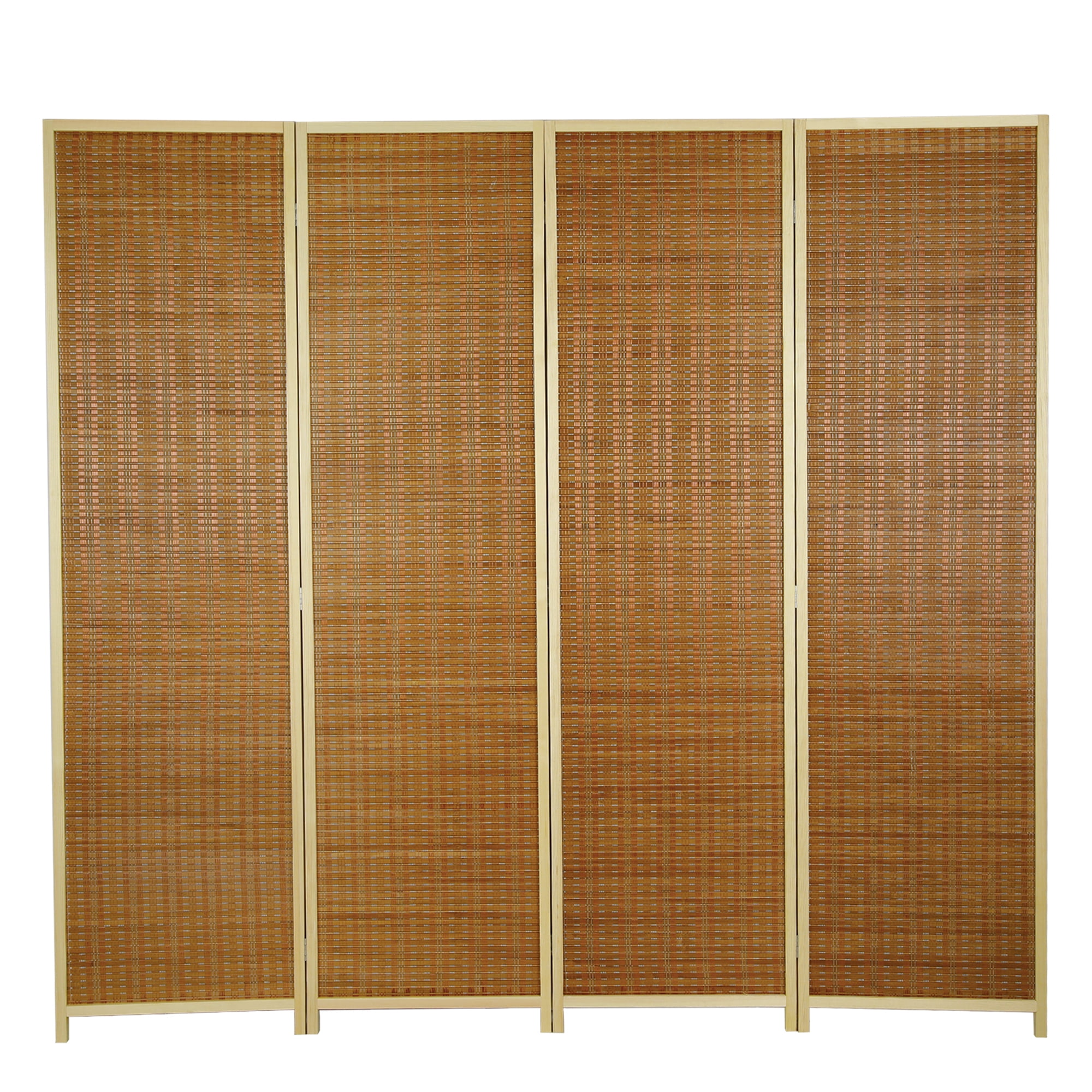 Fionafurn 4 Panel Room Divider pinus sylvestris Wood Folding bamboo ...