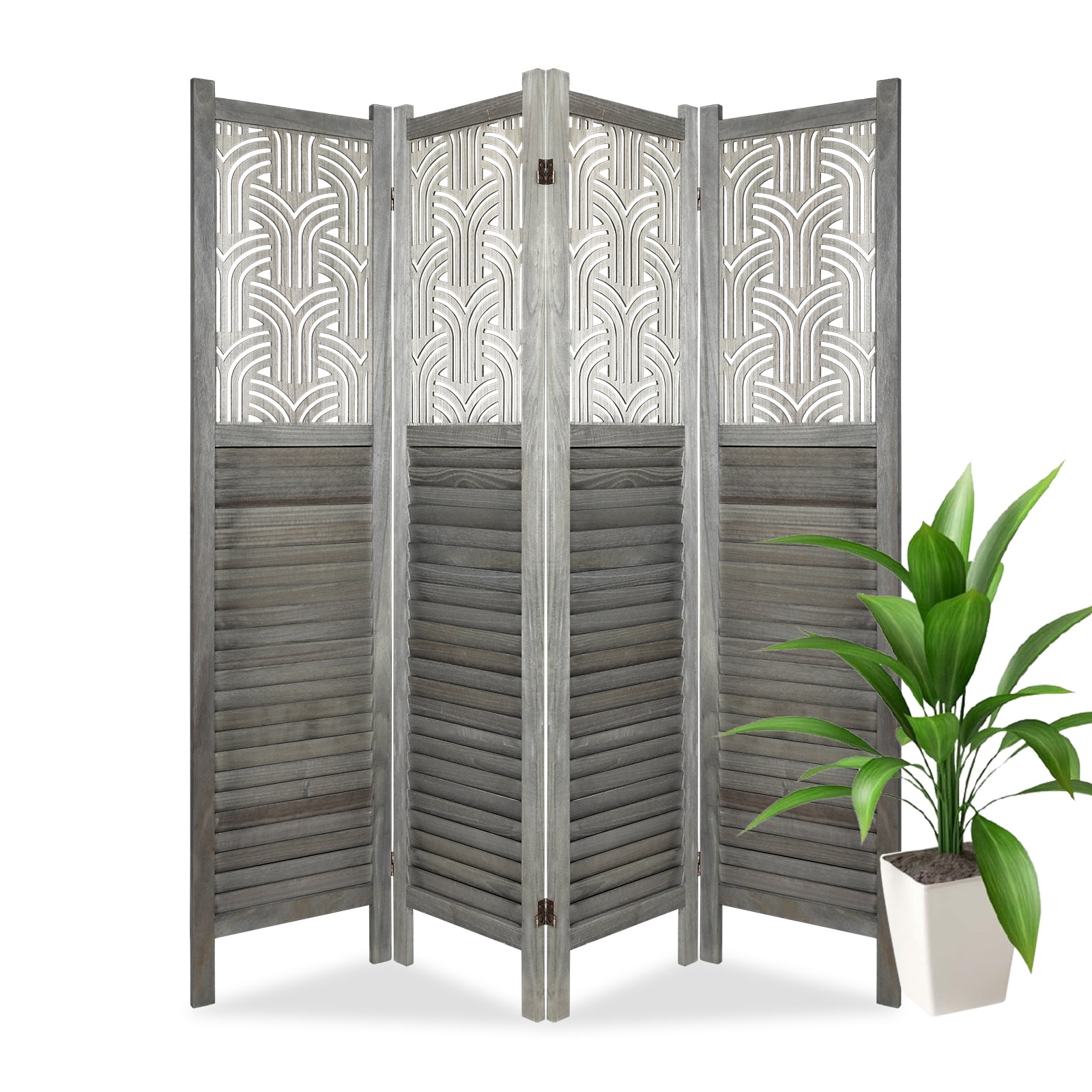 Fionafurn 4 Panel half-Cutout Room Divider , Foldable Privacy Screens ...