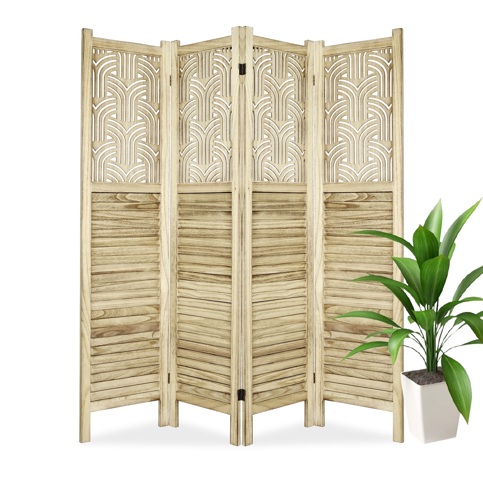 Fionafurn 4 Panel half-Cutout Room Divider , Foldable Privacy Screens ...