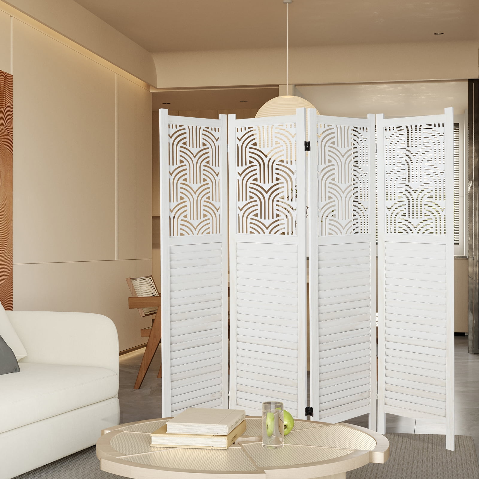 Fionafurn 4 Panel half-Cutout Room Divider , Foldable Privacy Screens ...