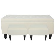 HomePop X Bench - Brown Faux Leather - Walmart.com