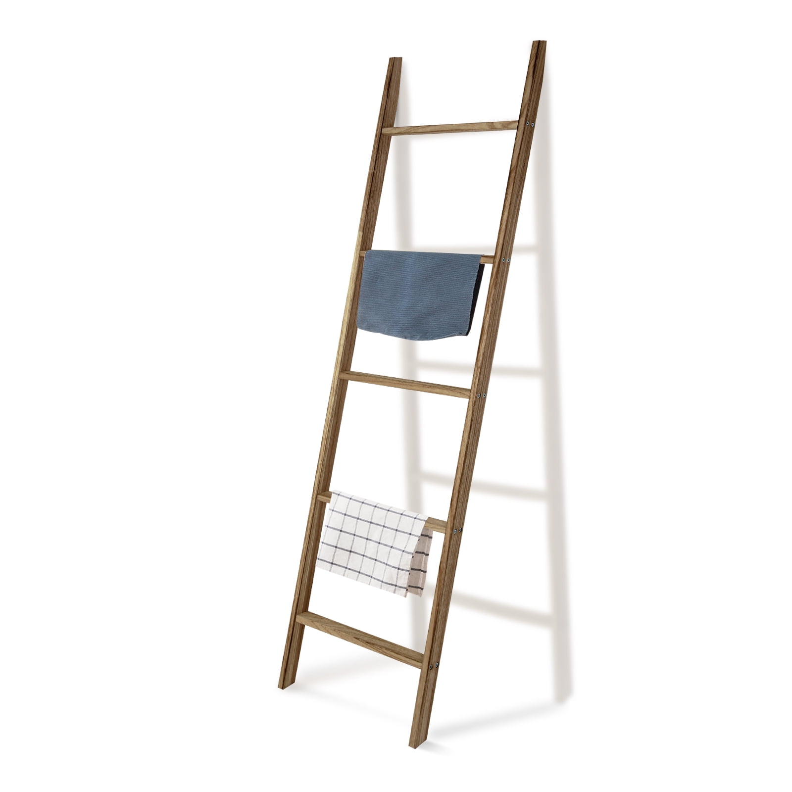 "Fionafurn 65"" 5-Layer Wooden Leaning Shelf, Blanket/Quilt Organizer ...