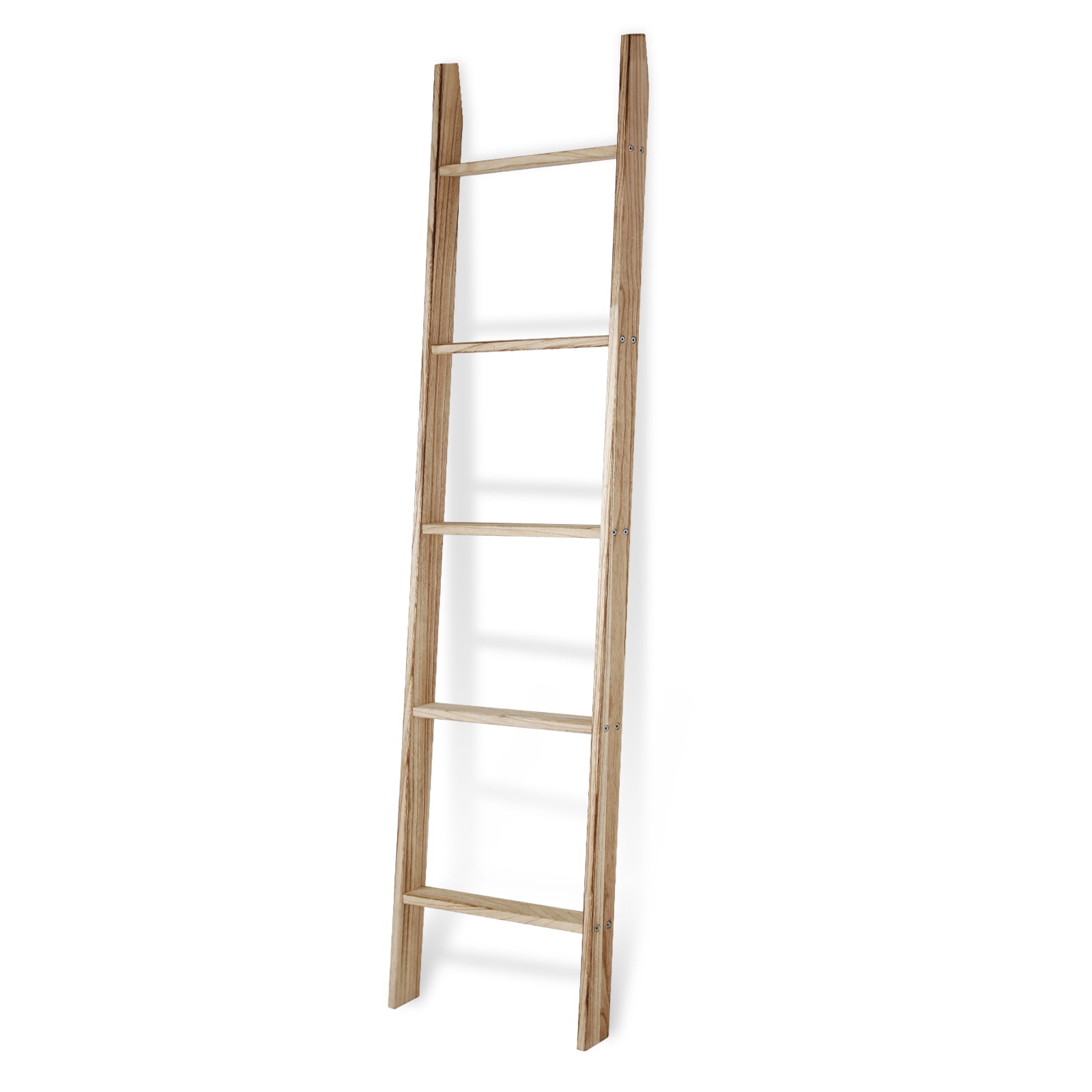 Fionafurn 5-Tier Blanket & Towel Ladder Rack Wall Mounted Wooden Shelf ...