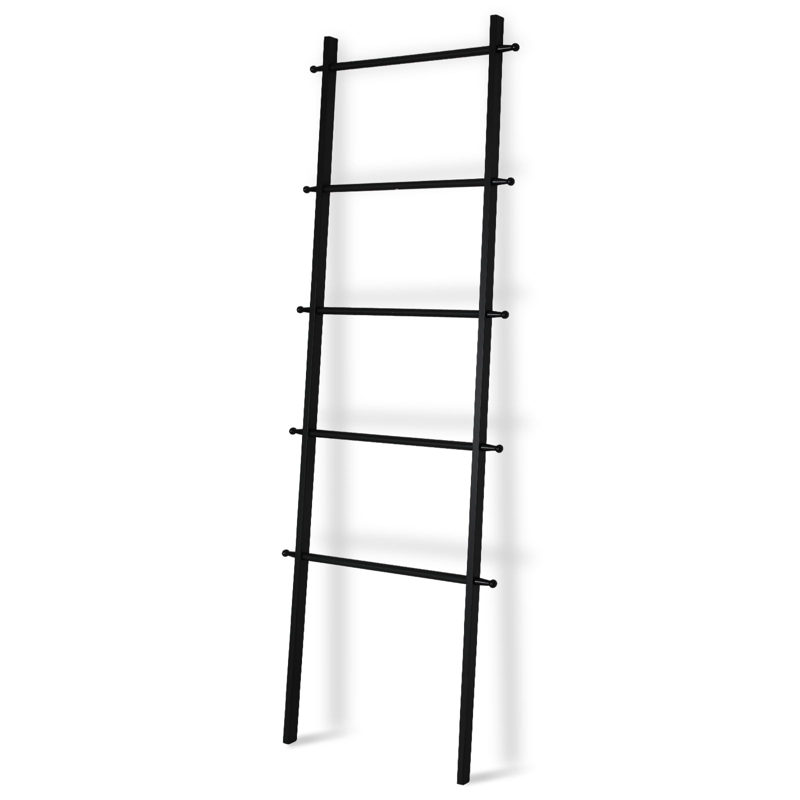 Fionafurn 5-Tier Blanket & Towel Ladder Rack Wall Mounted Wooden Towel ...