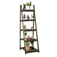 Fionafurn 5-Tier Ladder Shelf, Wooden Plant Stand, Foldable Storage ...