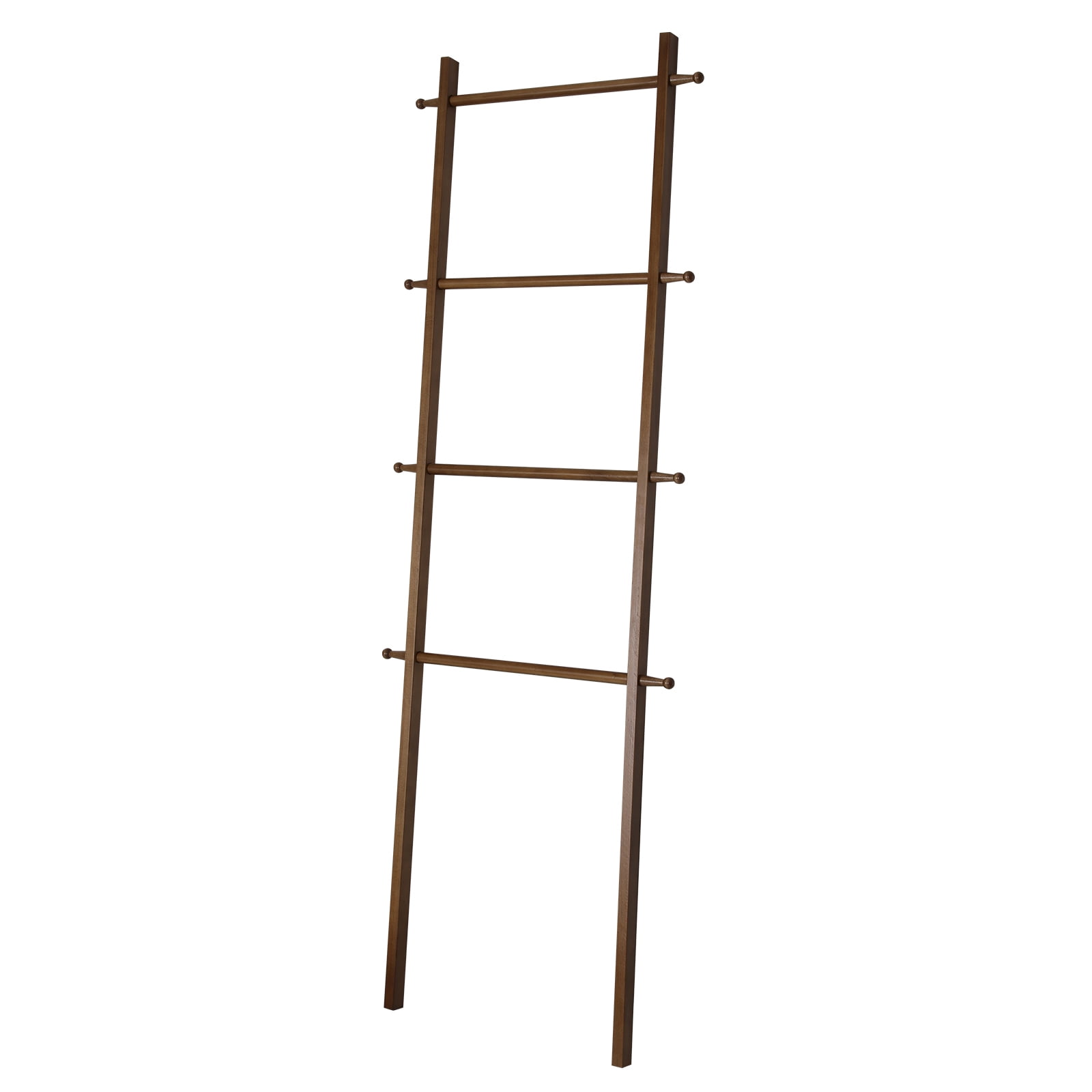 Fionafurn Blanket Ladder, 59in Wooden Rack, Rustic 4-Tier Shelf for ...