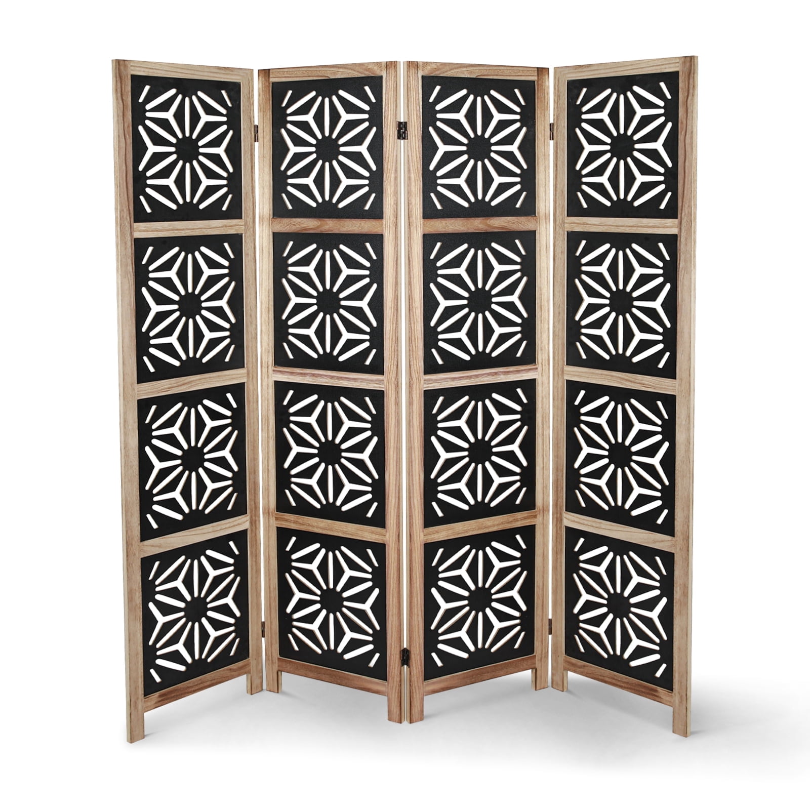 Fionafurn 6 Panel Carved Room Divider,Wooden Folding Decorative Privacy ...