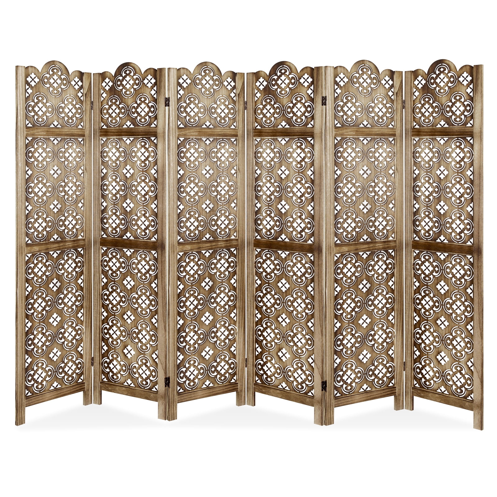 Oriental Furniture 5 1/2 ft. Tall Fiber Weave Room Divider - White - 3 ...