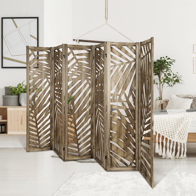 Fionafurn 6 Panel Free Standing Home Folding Room Divider, Carved ...