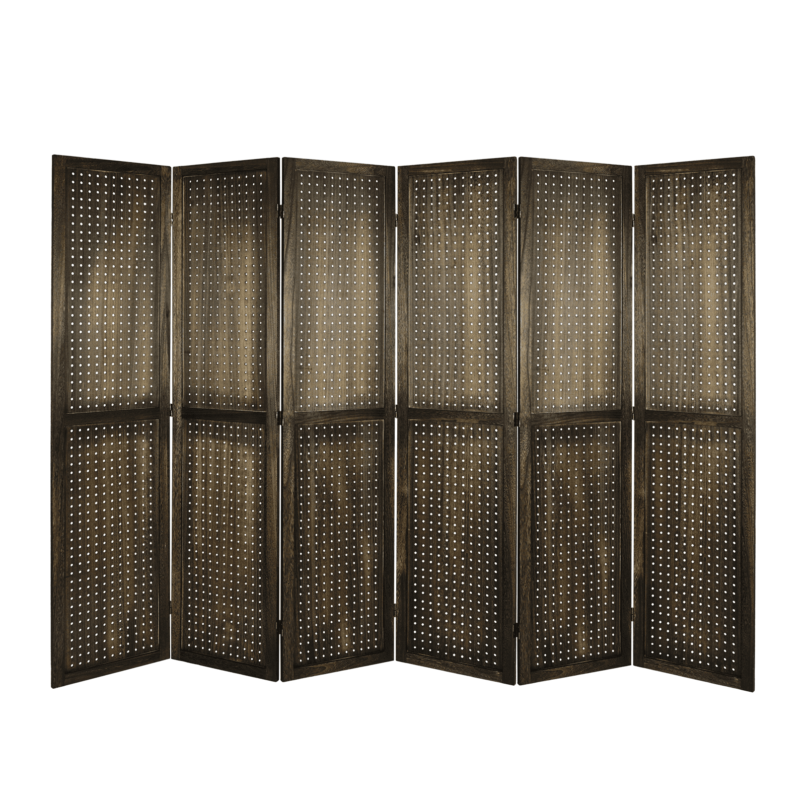 Fionafurn 6 Panel Room Divider, Wooden Folding Privacy pegboard display ...