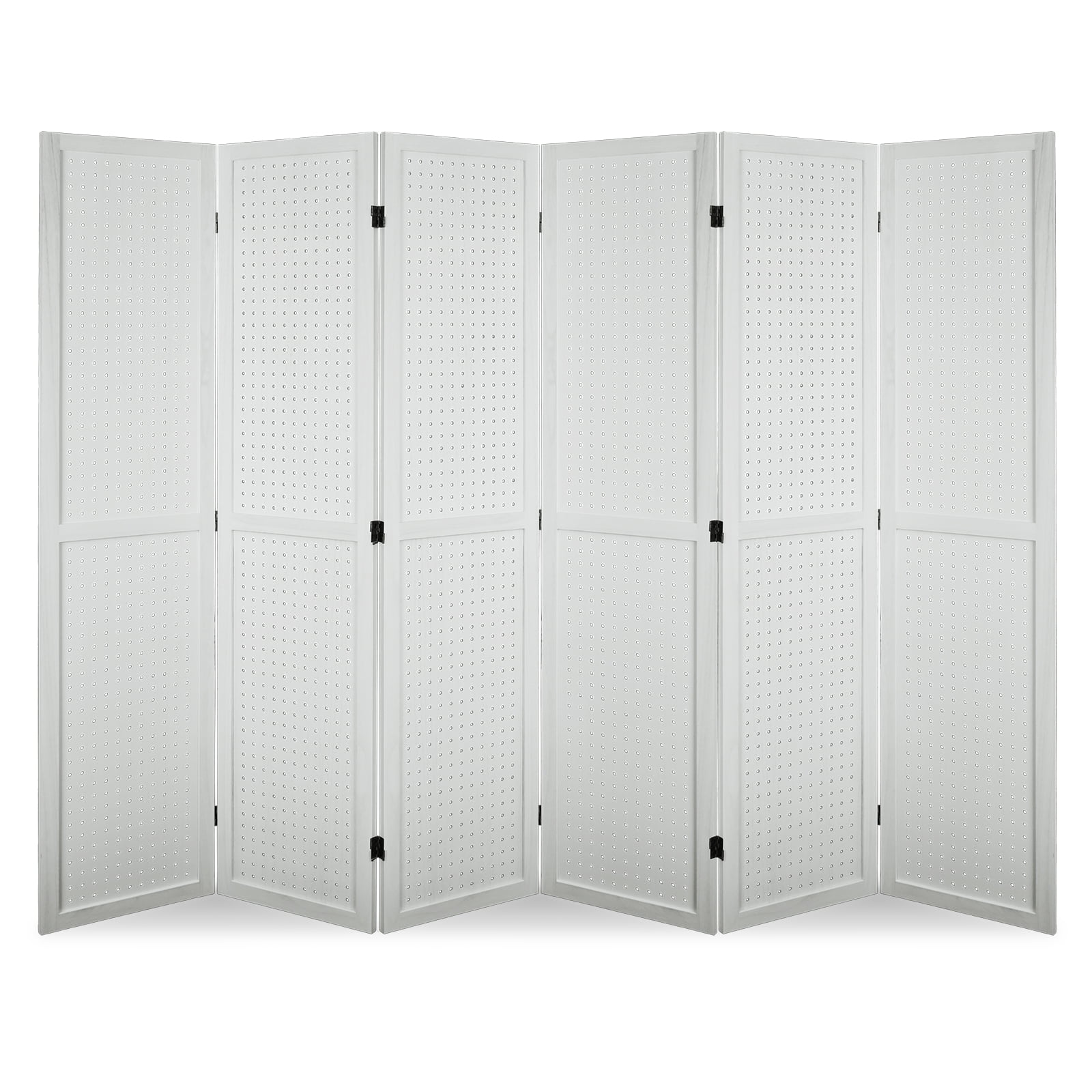 Fionafurn 6 Panel Room Divider, Wooden Folding Privacy pegboard display ...