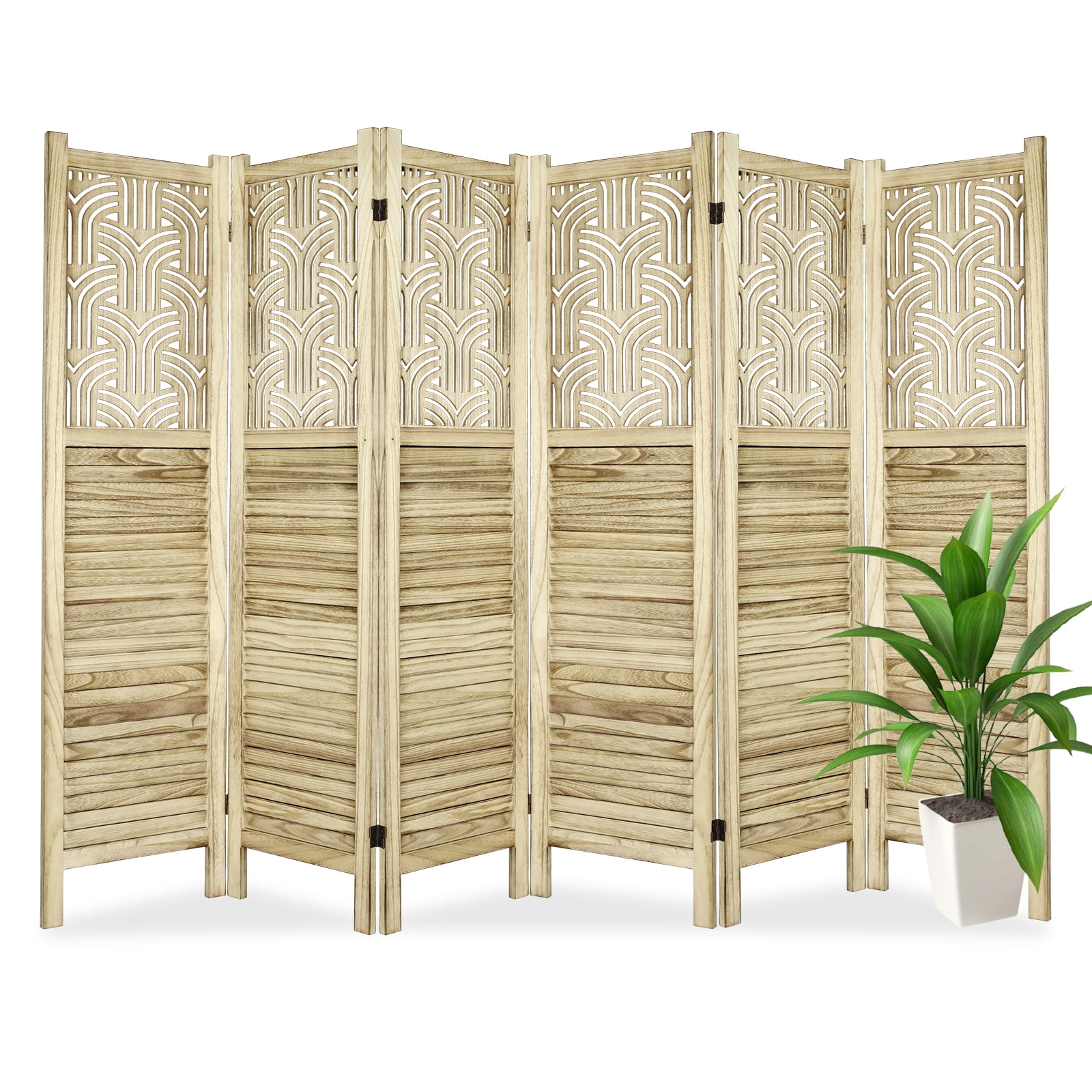 Fionafurn 6 Panel half-Cutout Room Divider , Foldable Privacy Screens ...