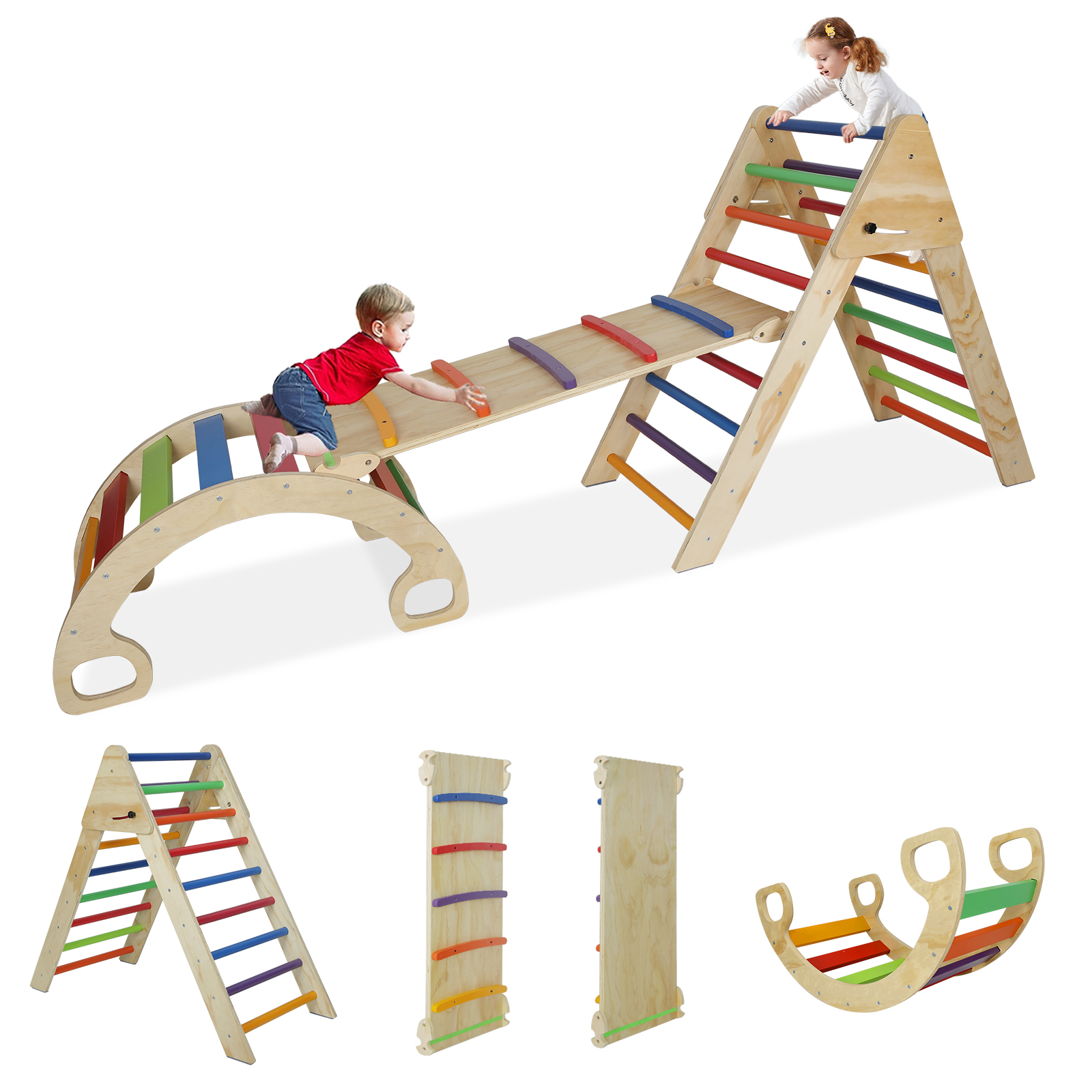Fionafurn 6 in 1 Climbing Toy, Triangle Playset& Arch Climber ...