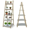 Fionafurn A-Shaped 5-Tier Bookshelf, Modern Wooden Ladder Shelf Open ...