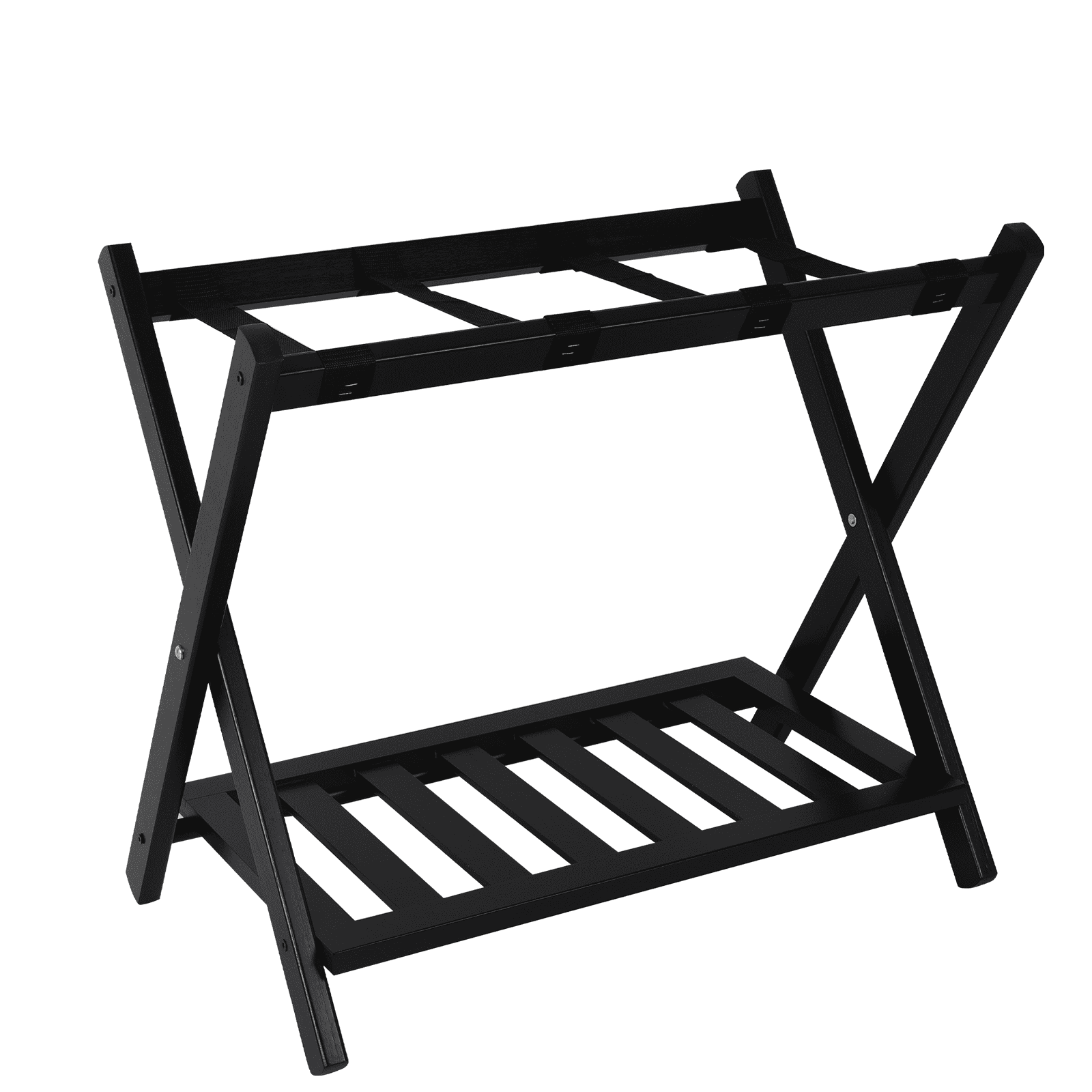 Fionafurn Foldable Wood Indoor Luggage Racks with Wood Shelf, Hotel ...