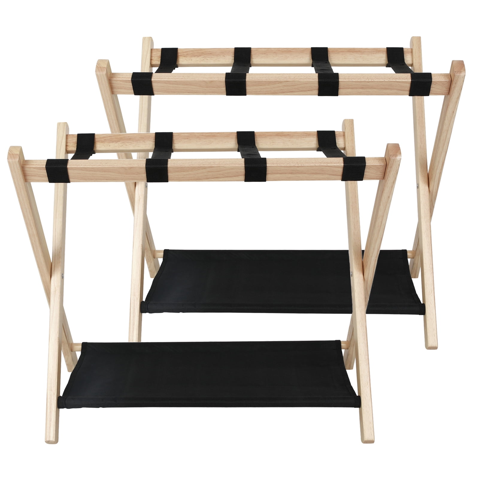 Fionafurn Folding Luggage Rack With Shelf, Travel Suitcase Shoe Storage ...