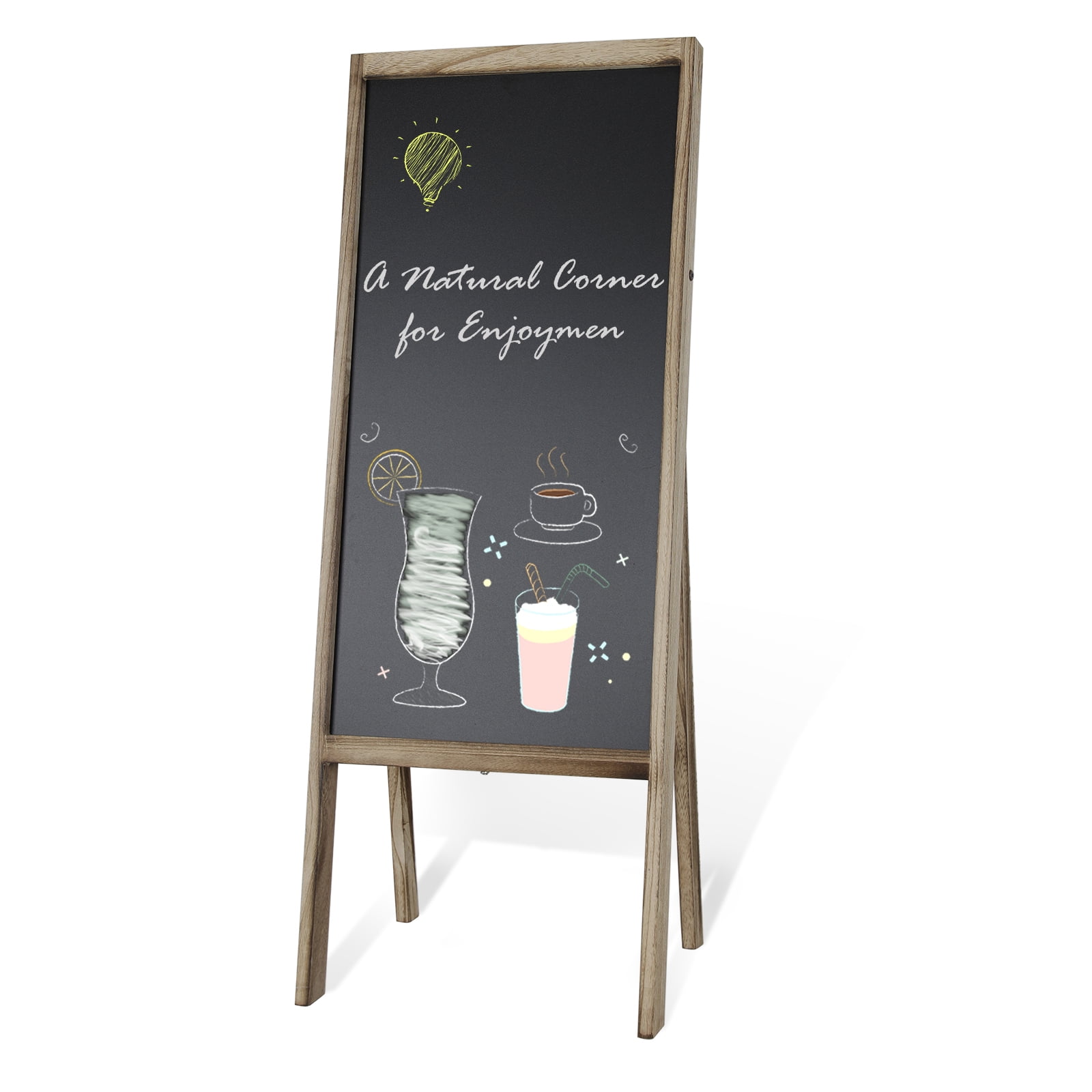 Fionafurn Free Standing Chalkboard Easel，Wooden Restaurant Blackboard ...