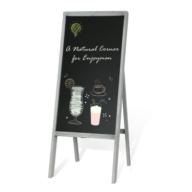 Fionafurn Free Standing Chalkboard Easel，Wooden Restaurant Blackboard ...
