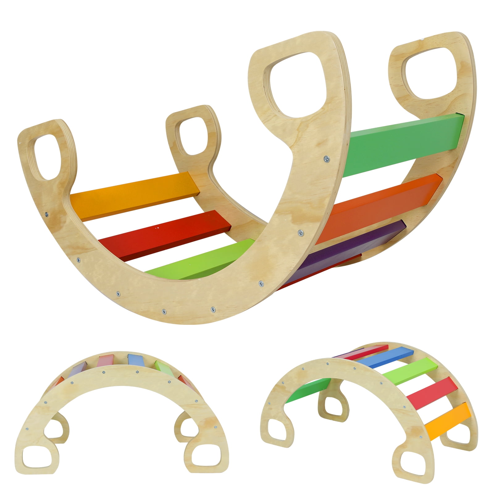 Fionafurn Indoor Wooden Arch Rocker Climber, Waldorf Children Toy ...