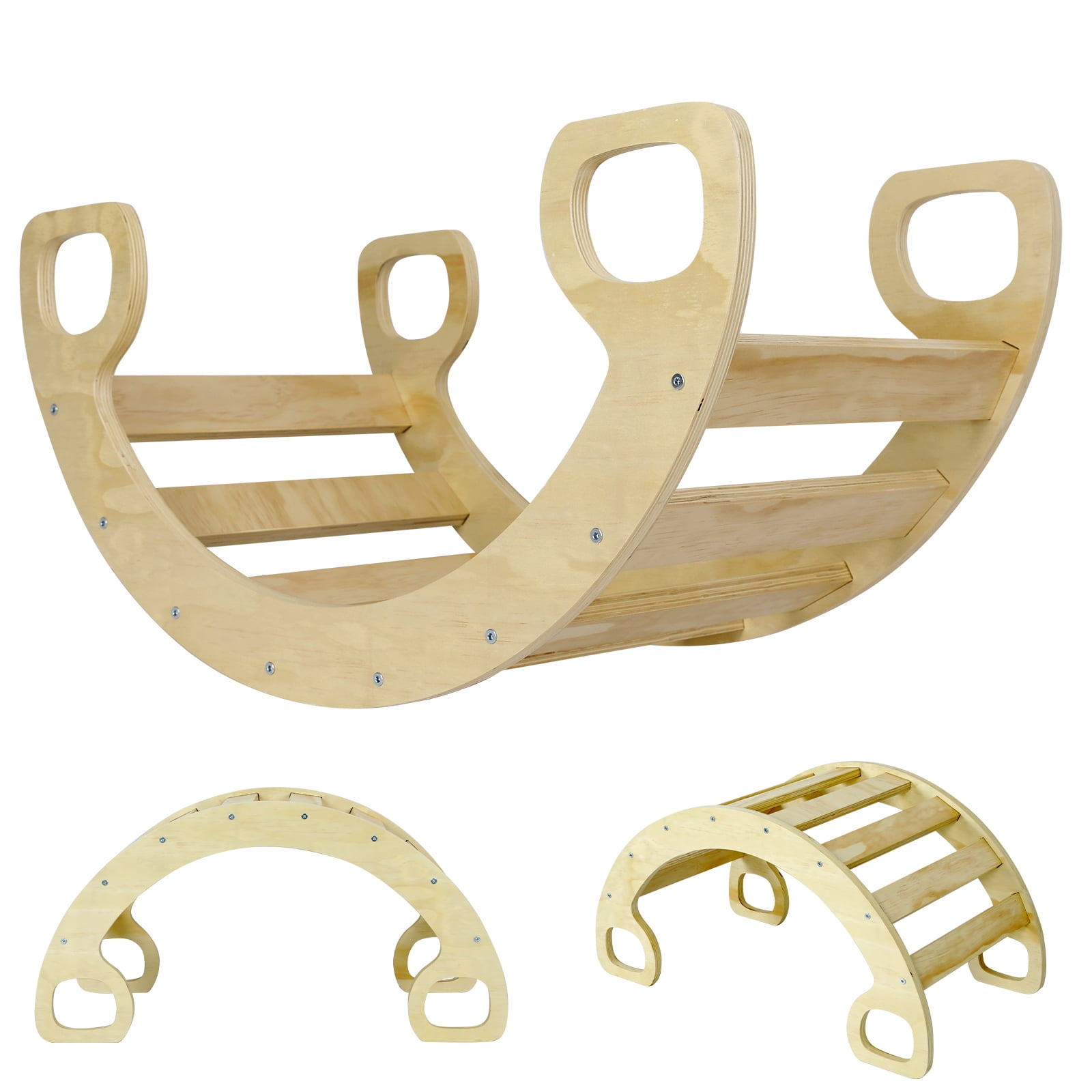 Fionafurn Indoor Wooden Arch Rocker Climber, Waldorf Children Toy ...